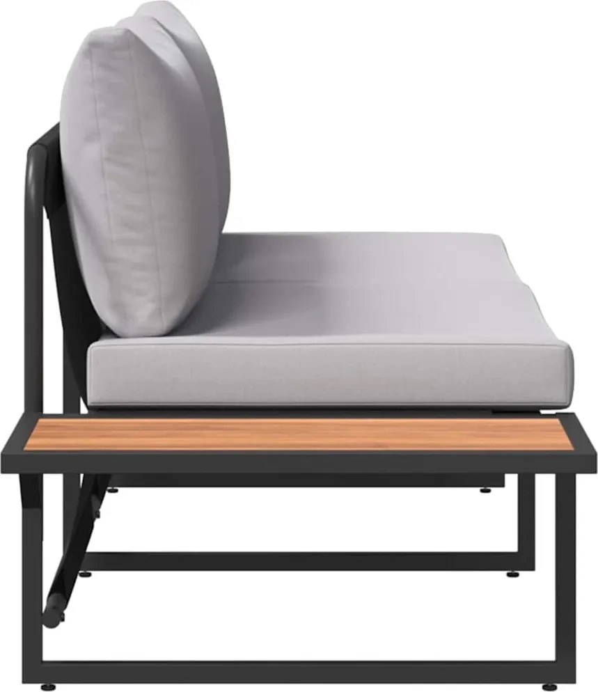 vidaXL Zahradní sofa s polštářem Světle šedá 200,5 x 70 x 85,5 cm Ocel [42007550]