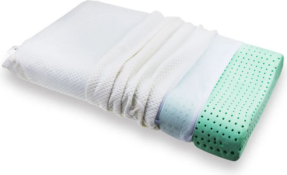 Perdormire přírodní polštář ideální pro spánek na zádech Bio Wave 72x42 cm + povlak na polštář zdarma