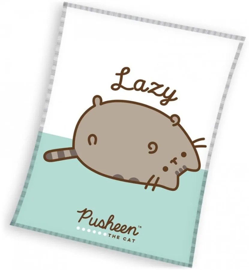 Coral fleece deka Líná kočička Pusheen - gramáž 240 g/m² - 130 x 170 cm