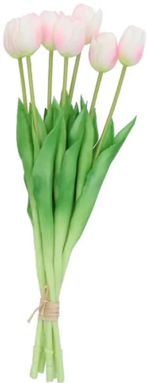 Kytice 7ks růžových realistických tulipánů Tulips - 43cm