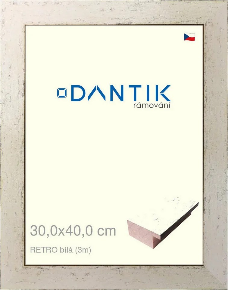 DANTIK rámeček 30x40 | RETRO bílá (Plexi Čiré)