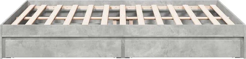 Rám postele se zásuvkami betonově šedý 150 x 200 cm kompozit 3280653