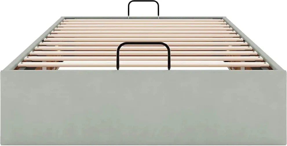 Osmanský rám postele bez matrace světle šedá 80x200 cm samet 3310925