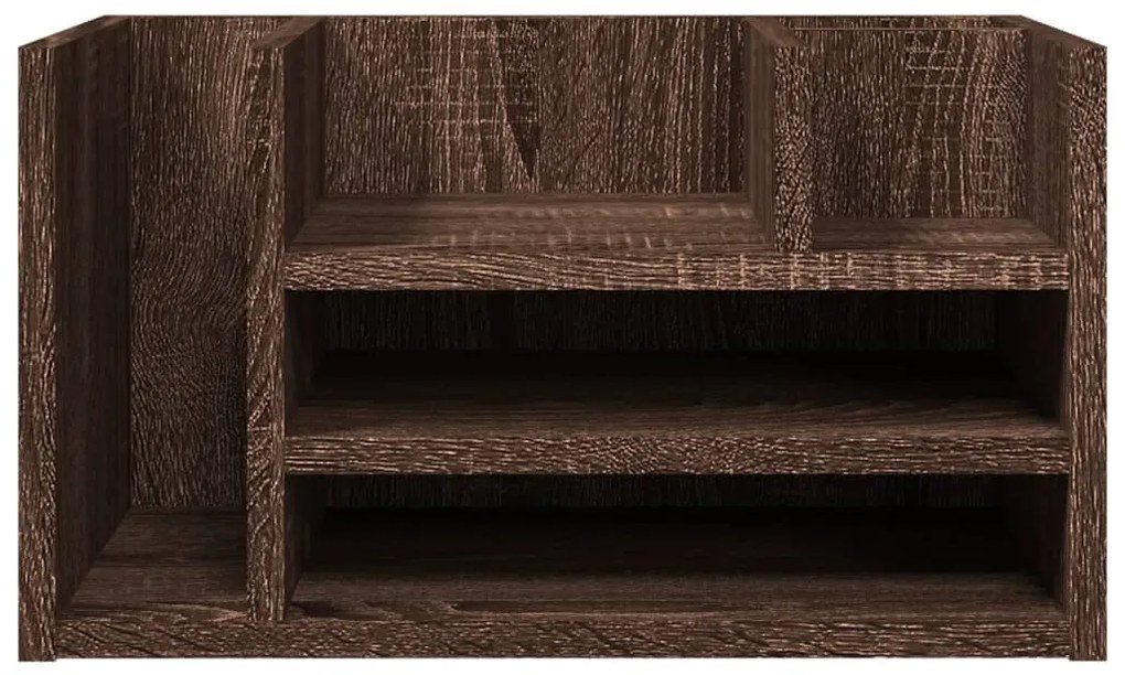 Stolní organizér hnědý dub 44,5 x 24 x 25 cm kompozitní dřevo
