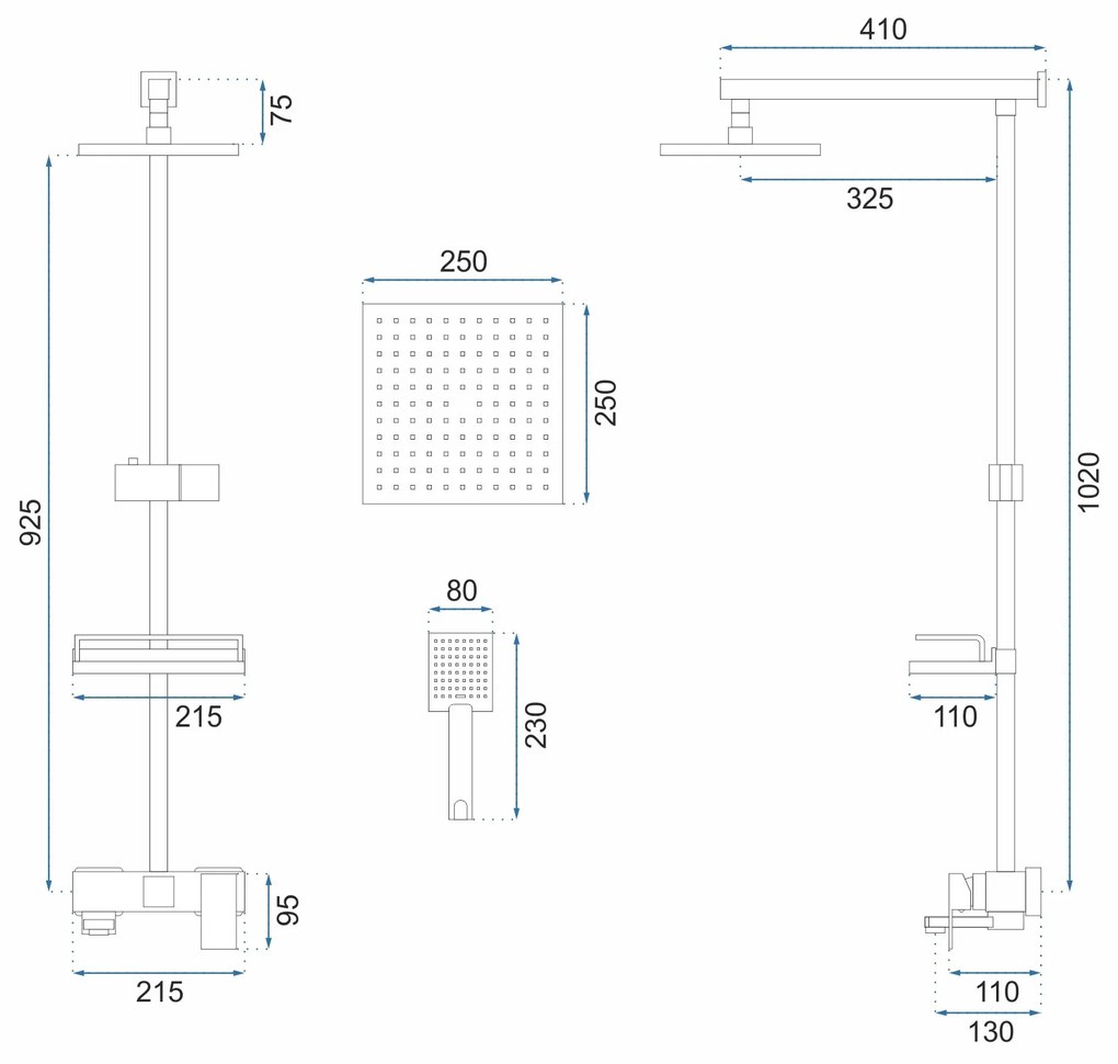 Vanová baterie se sprchovým kompletem REA JACK černá mat