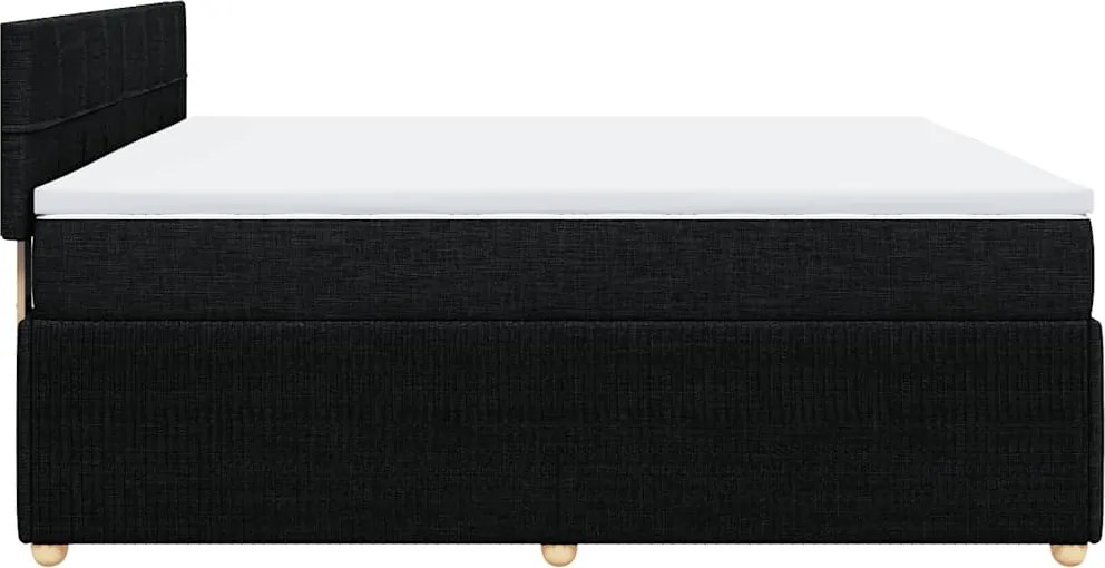 Box spring postel s matrací černá 200x200 cm textil 3287565