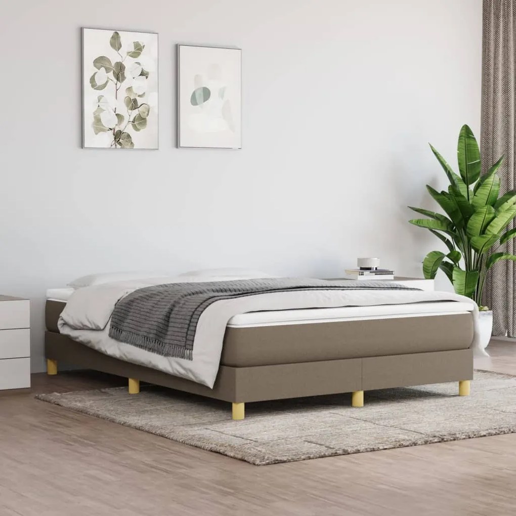 Rám postele s boxspringem taupe 140 x 200 cm textil 3120618