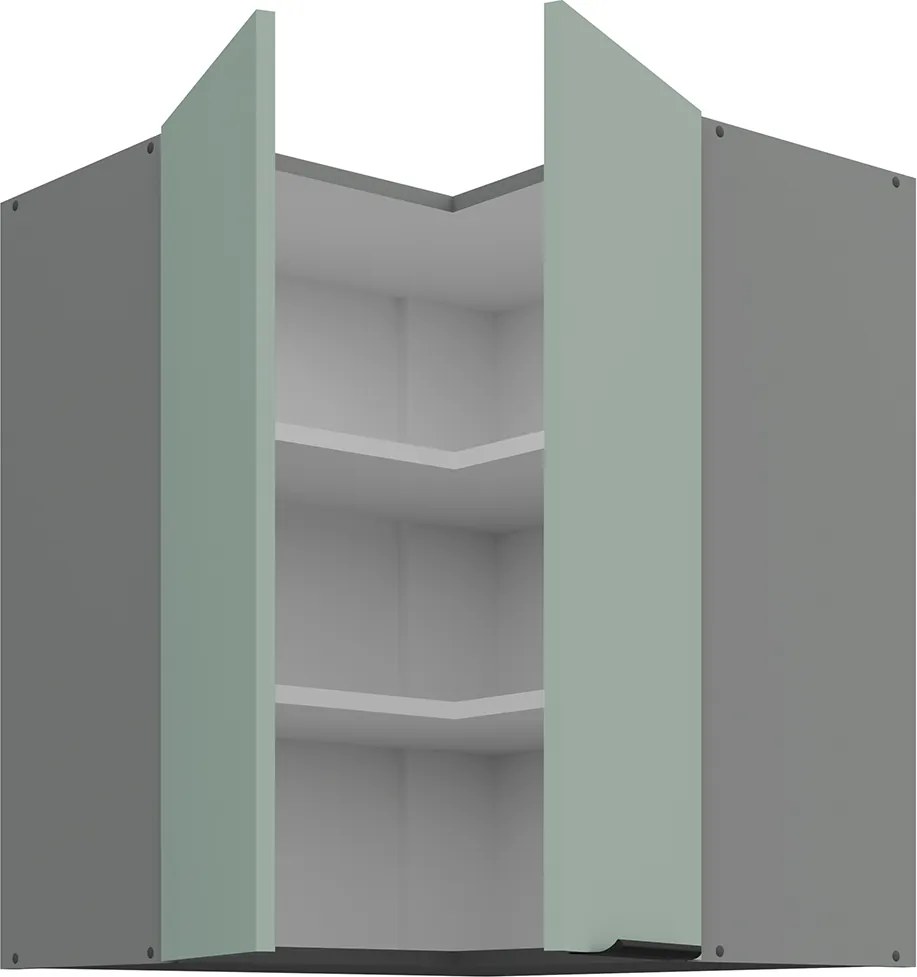 ARIA sa | horní kuchyňská skříňka 60x60 GN-72 2F (90°) rohová s policemi | 60x60 cm | antracit/aquamarine
