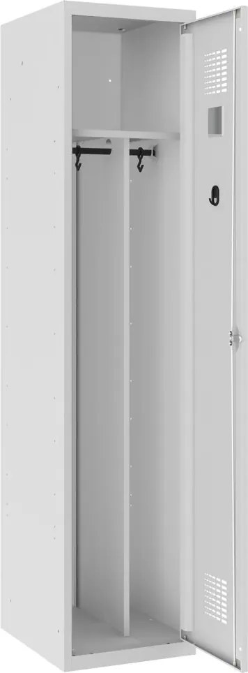 MALOW Šatní skříň kovová Sum 410 W šířka 400 mm [světle šedá, mátová, uzávěr pro visací zámek]
