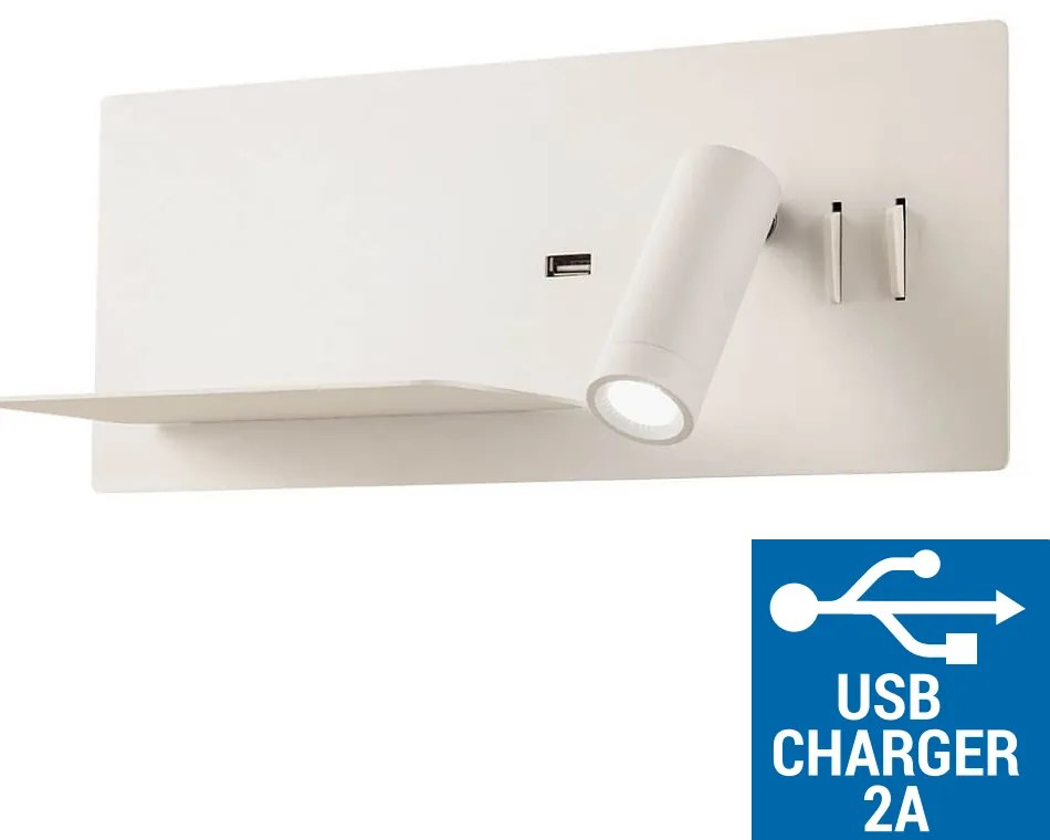 Světla a lustry REDO GROUP Nástěnná lampa na čtení do ložnice Redo BROOK/LED 8+3W/USB