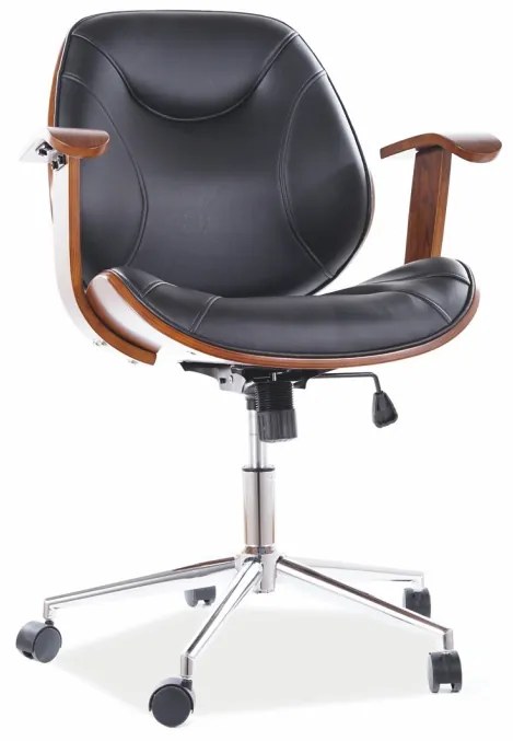 SIGNAL Kancelářská židle - RODEO, ekokůže, černá/ořech