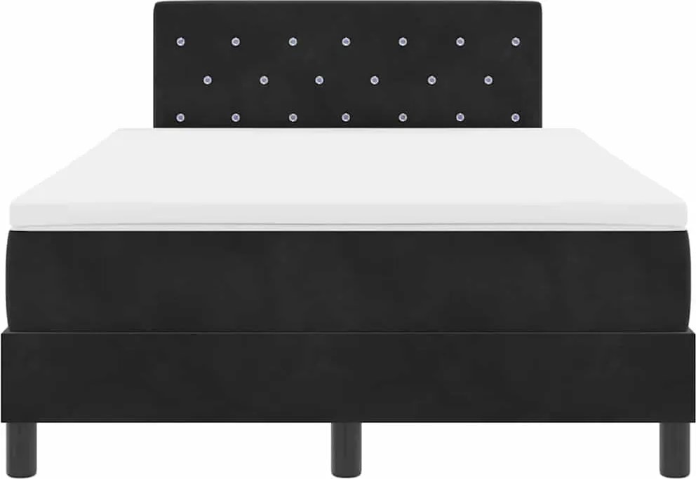 Postel s boxspringem s matrací s čelo Černá 120 x 190 cm samet 3339094