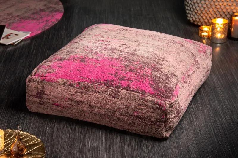 Noble Home Růžový čalouněný puf Modern Art 70 cm