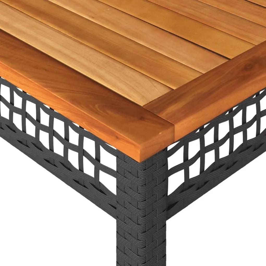 vidaXL Zahradní stůl béžový 140 x 80 x 75 cm polyratan akáciové dřevo [366276] Barva: béžová a hnědá
