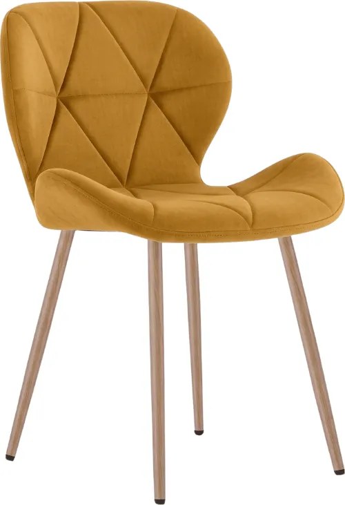 Jídelní židle MANGO VELVET, hořčicová