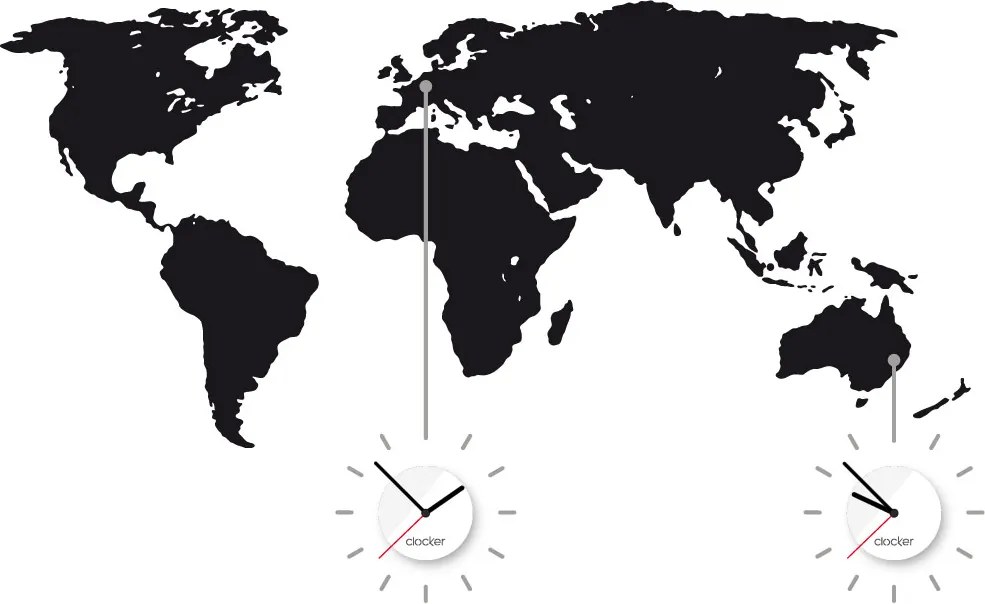 Clocker Nalepovací hodiny Worldtime Barva ciferníku: Bílá