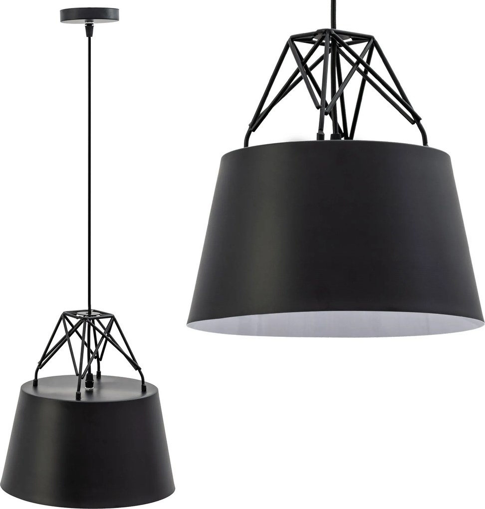 Toolight Toolight, závěsná kovová stropní lampa 1xE27 APP422-1CP, černá, OSW-00552