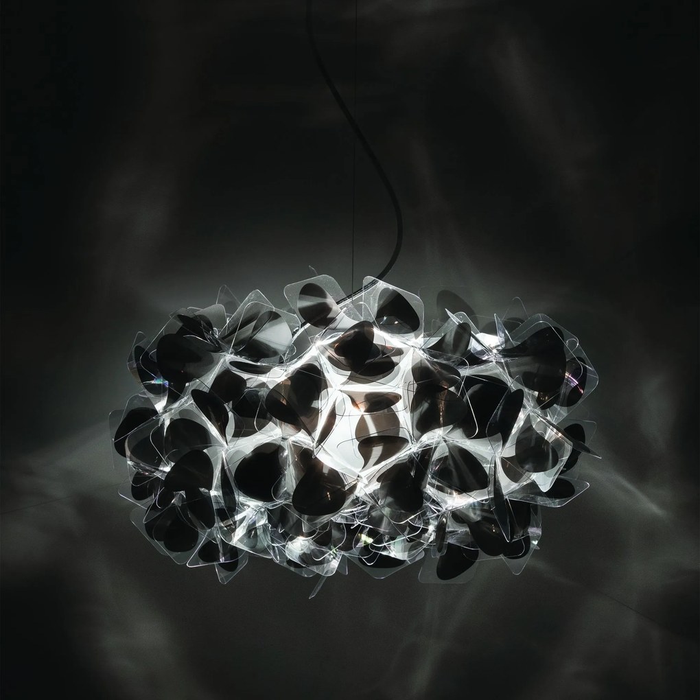 Slamp Clizia Mama Non Mama black, designové svítidlo s čirým kabelem, 2x12W E27, prům. 53cm