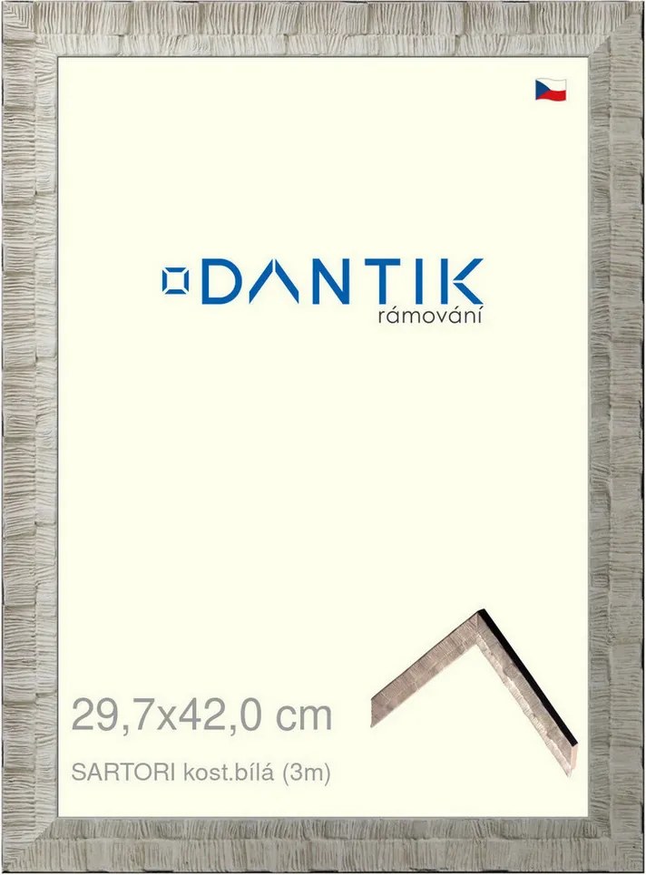 DANTIK rámeček 29,7x42 | SARTORI kost.bílá (Plexi Čiré)
