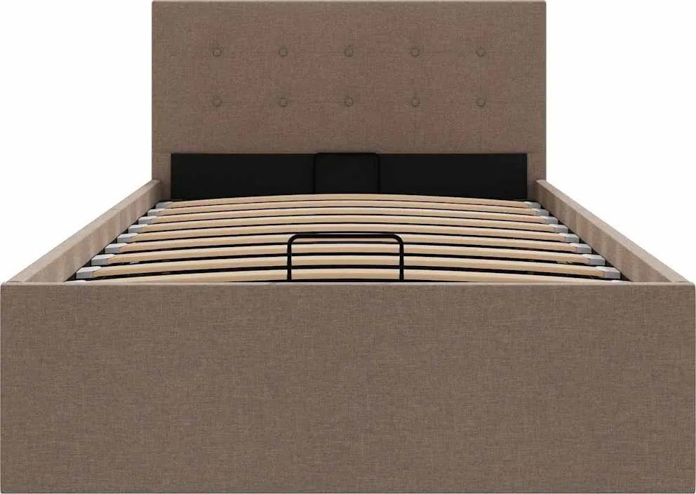 Rám postele s úložným prostorem taupe textil 90 x 200 cm 285594