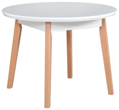 Jídelní stůl OSLO 4 + doprava zdarma deska stolu bílá, podstava stolu černá, nohy stolu ořech