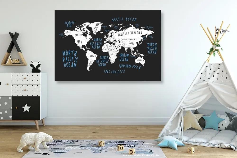 Obraz mapa světa v moderním provedení - 120x80 cm