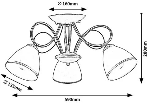 Brilagi - Přisazený lustr FRED 3xE27/60W/230V pr. 59 cm zlatá