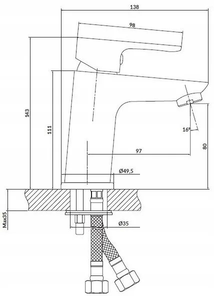 Cersanit Libra - umyvadlová baterie, chrom, S951-408