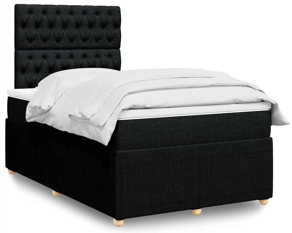 Box spring postel s matrací černá 120x190 cm textil 3294304