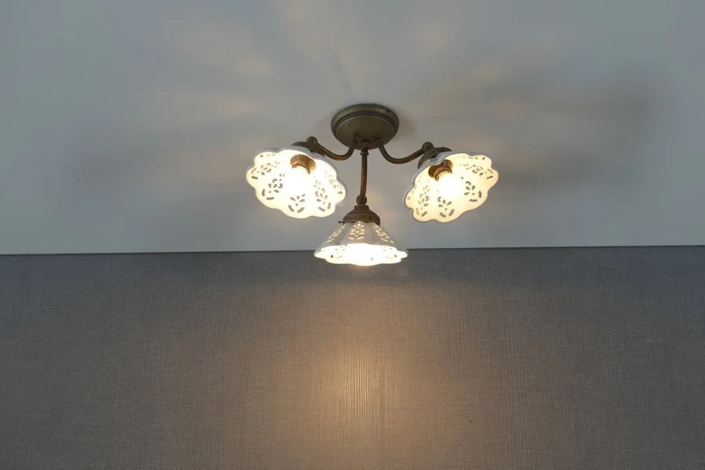 Sapho Sapho, NAPOLI stropní svítidlo 3xE14,40W, 230V, keramické stínítko, bronz, MC613