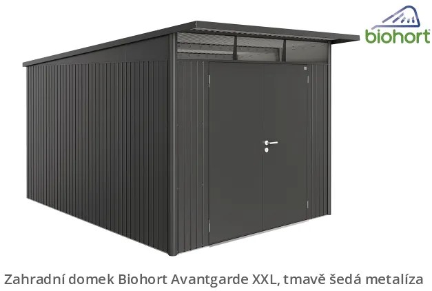 Biohort Zahradní domek AVANTGARDE A4-2K Barva: tmavě šedá metalíza