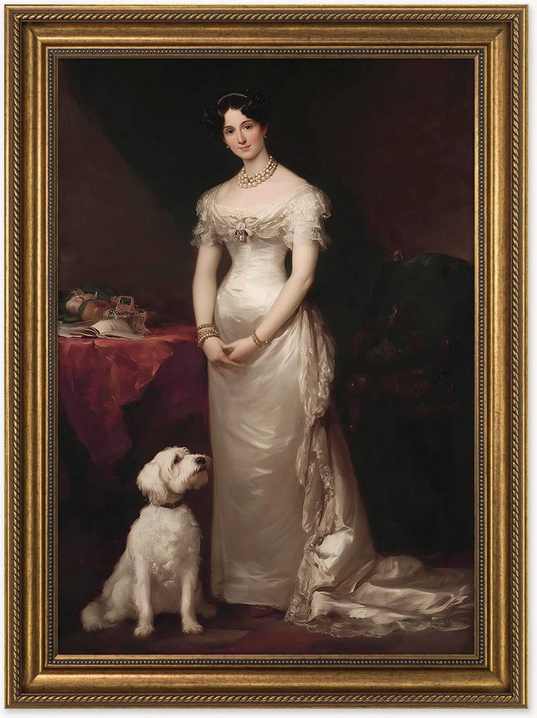 Zarámovaný digitální tisk The Dog and The Lady