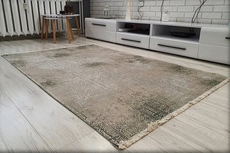 HU Béžovo-zelený orientální koberec Banco 1030-GREEN Rozměr: 60x110 cm