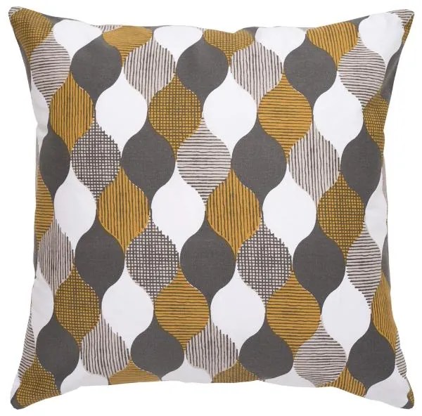 SCANquilt povlak DEKORO cord šedožlutá 45 x 45 cm