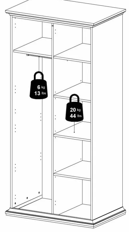 Šedá šatní skříň 96x201 cm Paris – Tvilum