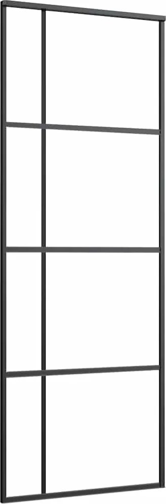 Posuvné dveře s kováním 76x205 cm ESG sklo a hliník 3332911