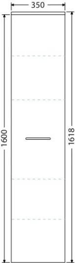 Intedoor vysoká skříň,1 dveře, UNI SV 162/35 1D L/P Varianta: A5866 Světle šedá MAT