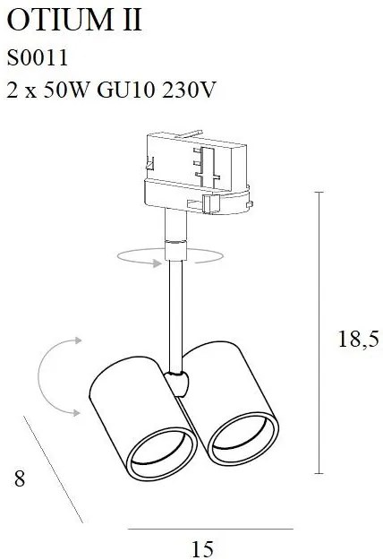 Maxlight S0011 OTIUM II Kolejnicové svítidlo, černé