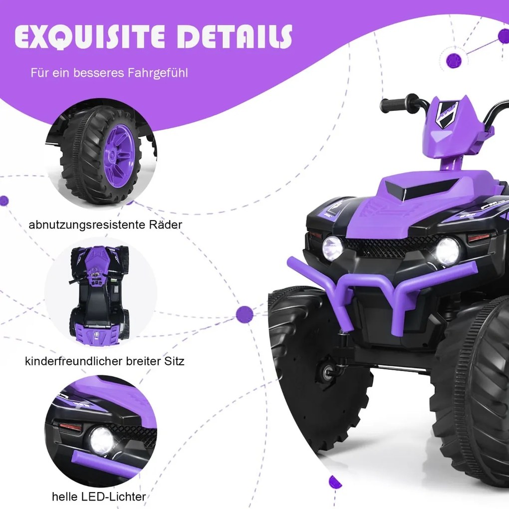 Costway 12 V elektrická dětská čtyřkolka se světlometem mini