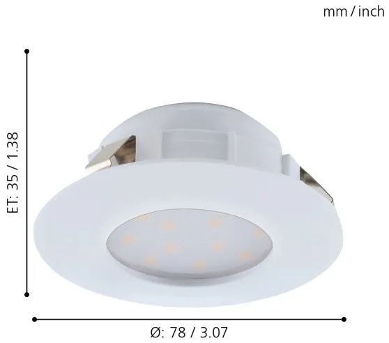 Eglo 95821-SADA 3xLED Koupelnové podhledové svítidlo PINEDA 1xLED/4,9W/230V IP44