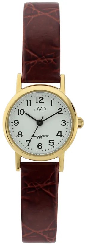 Dámské společenské náramkové hodinky JVD steel J4010.1 na koženém pásku