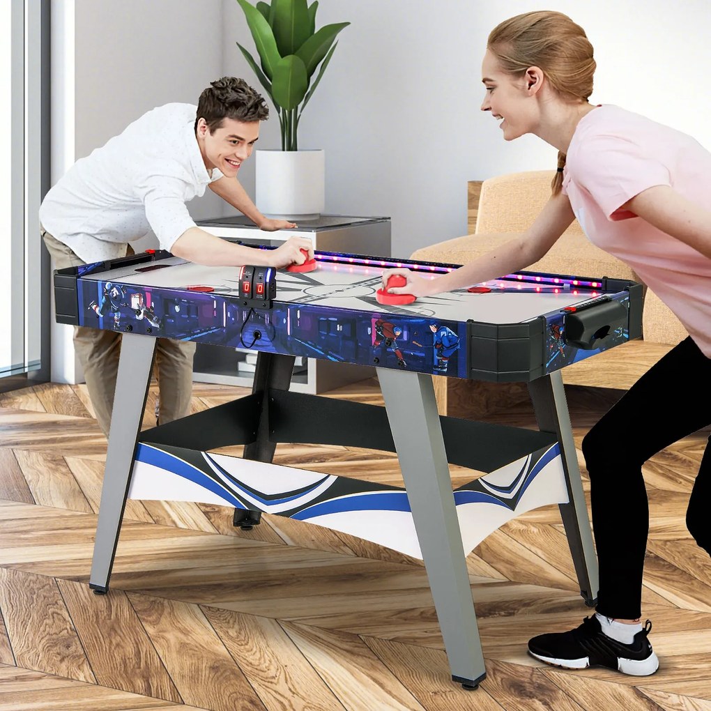 Costway Air Hockey Table Poháněný hokejový stůl s 2 posuvníky a puky