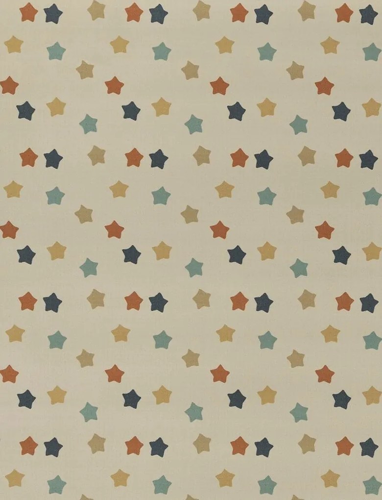 Weihai Haima Dahua Carpet DĚTSKÝ METRÁŽOVÝ KOBEREC LUNA P4239CM/01A2 dětský motiv barevné hvězdy na béžové BARVA: Vícebarevný, ŠÍŘKA: 4 m