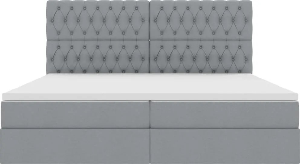 Postel s úložným prostorem a matrací Světle šedá 200 x 200 cm 3371865