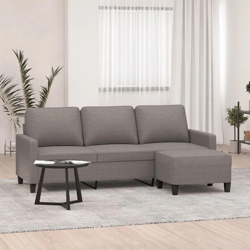 3místná pohovka s podnožkou taupe 180 cm textil 3201044