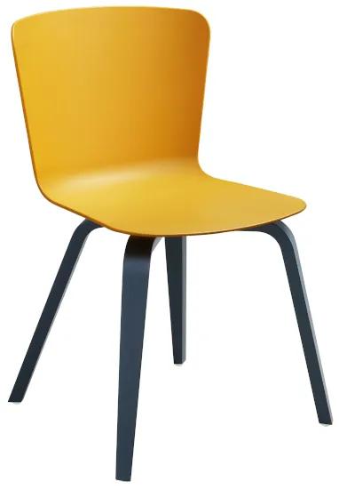 MIDJ - Plastová židle CALLA s dřevěnou podnoží II.