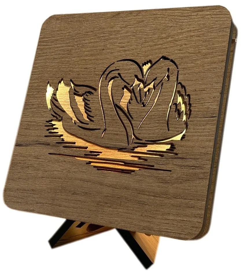 Li-Go "Labutě" lampa 19x19cm provedení povrchu: jedle