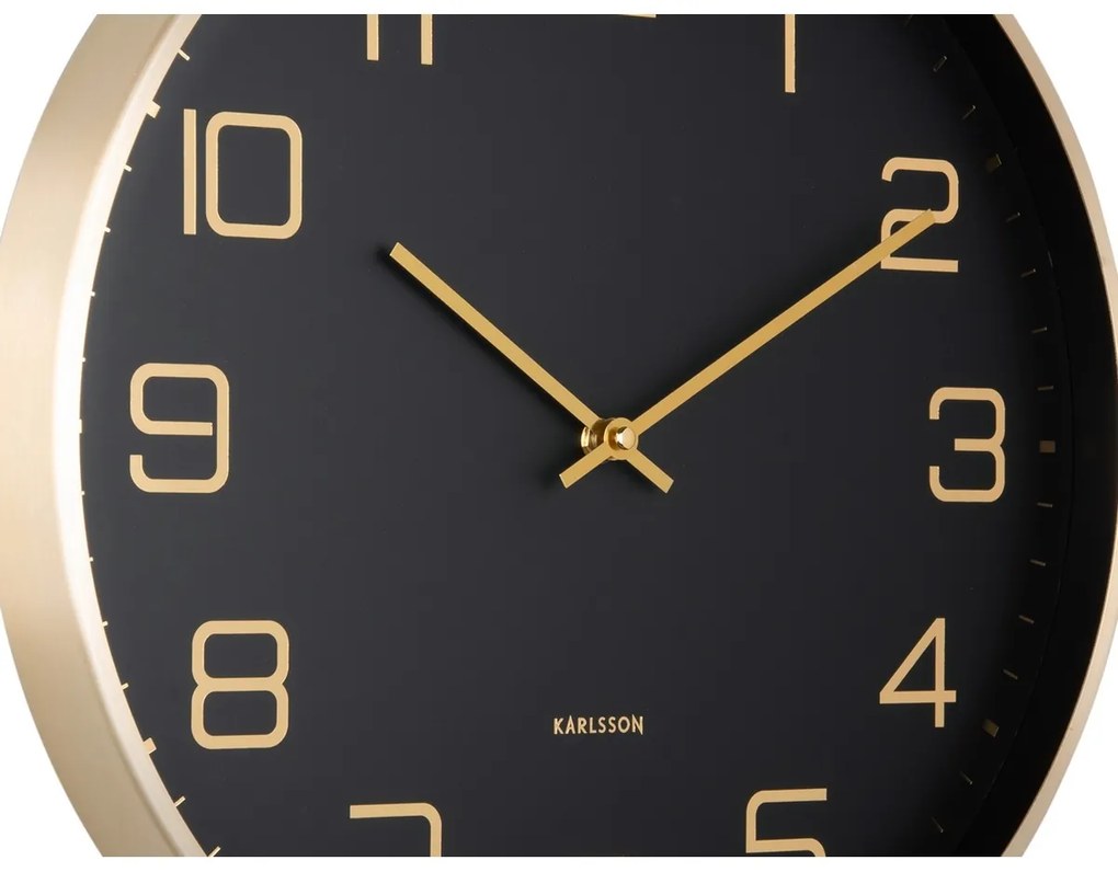 Karlsson 5973BK designové nástěnné hodiny černá, pr. 40 cm