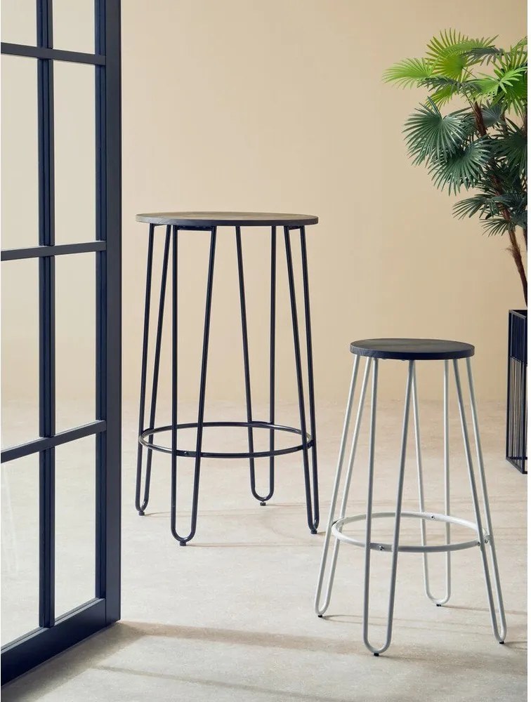 Bílá/v přírodní barvě barová stolička z jilmového dřeva (výška sedáku 75 cm) District – Premier Housewares