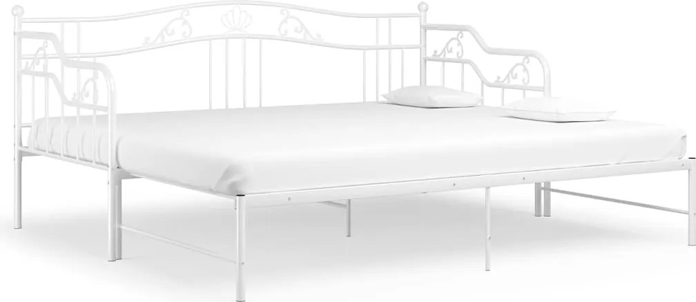 Rám vysouvací postele/pohovky bílý kovový 90 x 200 cm 324765